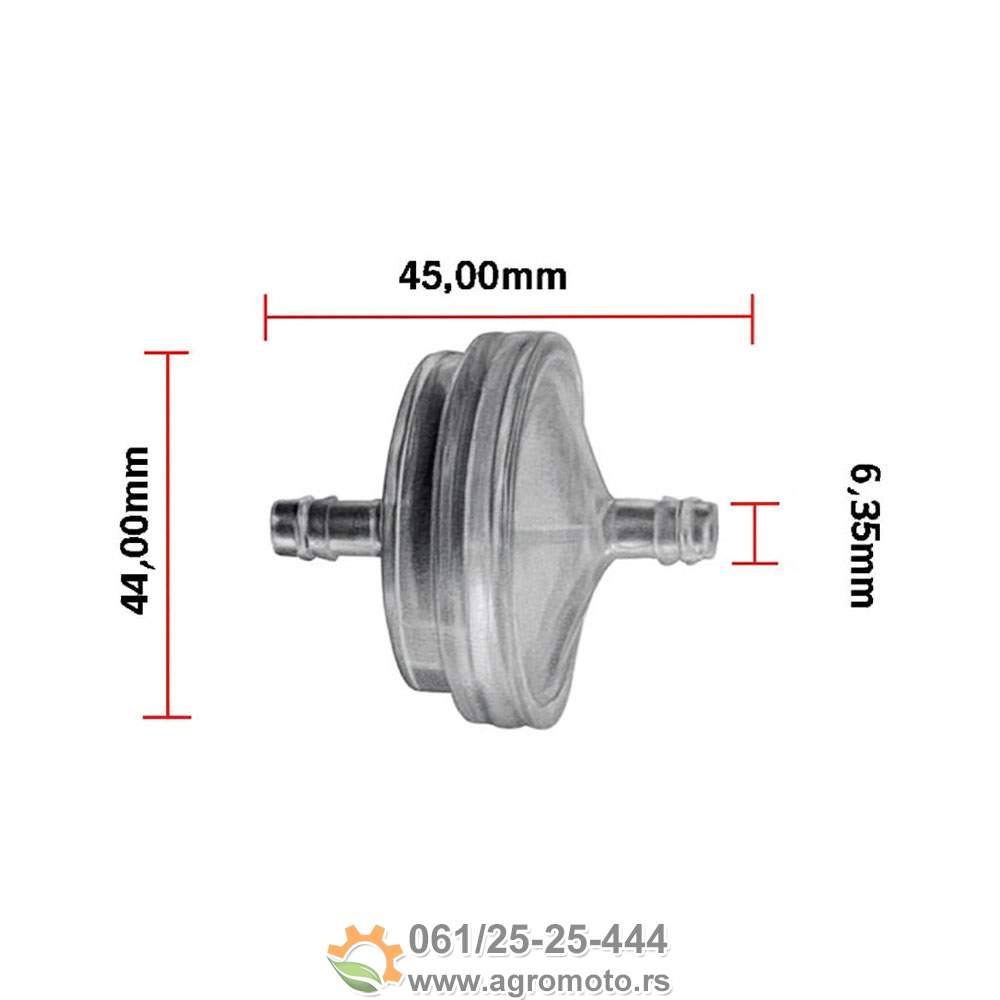 Filter goriva univerzalni fi 44 izlaz 6,35 mm