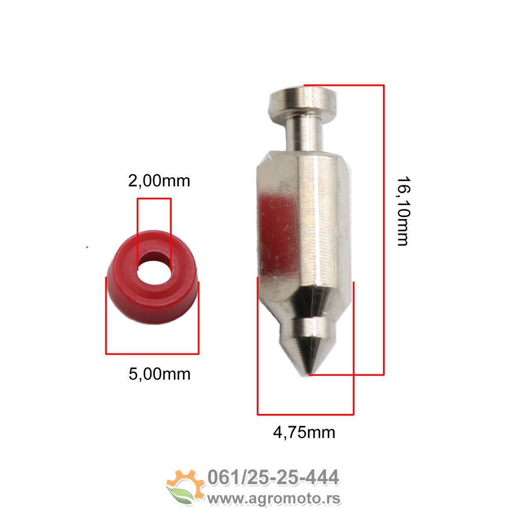 Igla plovka Briggs & Stratton 5,3x15,8 mm sa gumicom 398188