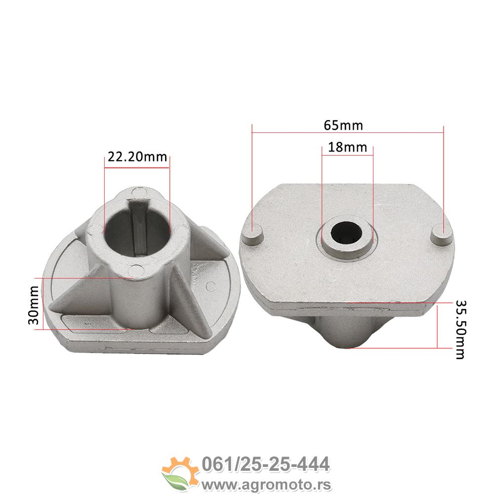 Nosač noža kosilice Castelgarden S474 - 22,2x18x30x35,5x65 mm