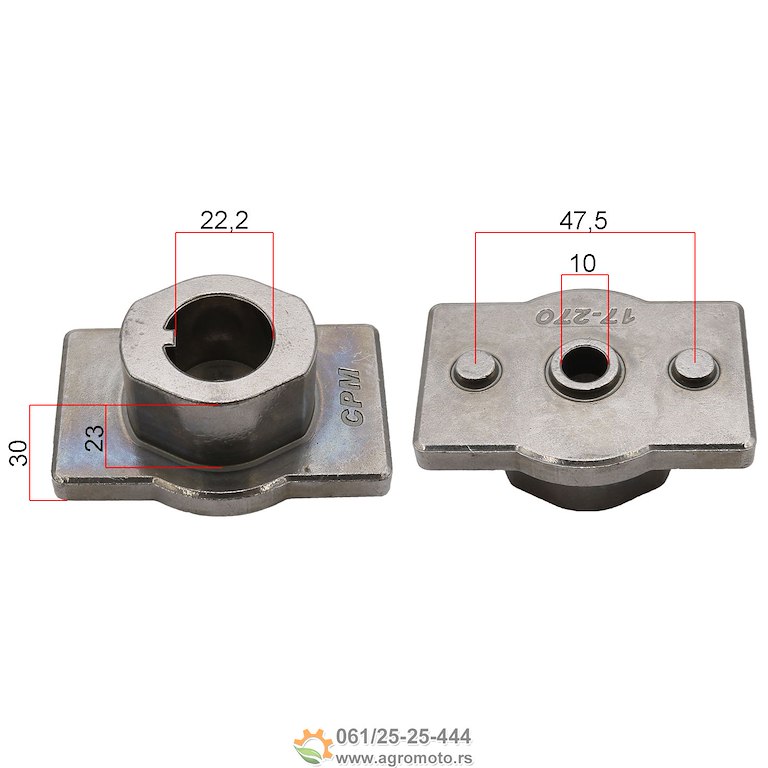 Nosač noža kosilice Husqvarna JET 55S R52 - 22,2x10x23x30x47,5 mm