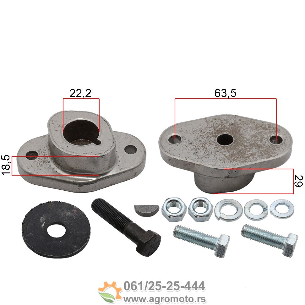 Nosač noža kosilice MTD - 22,2x10,4x18,5x29x63,5 mm