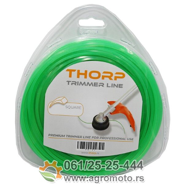 Struna za trimer četvrtasta 2,7mm 62m Thorp