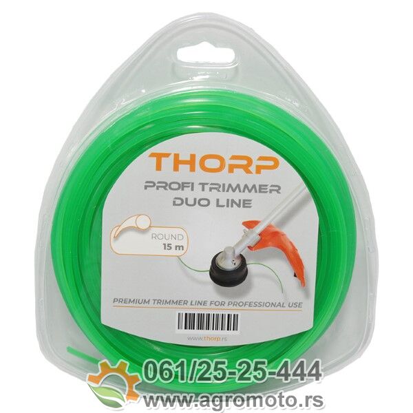 Struna za trimer okrugla 1,3mm 15m Thorp