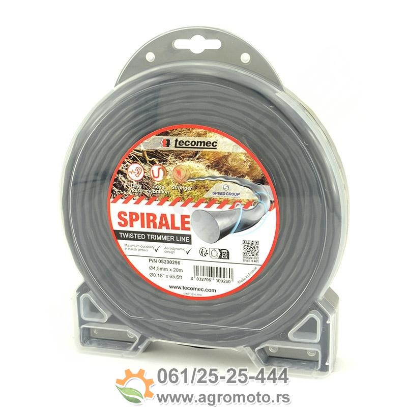 Struna za trimer SPIRALE 4,5mm 20m Tecomec