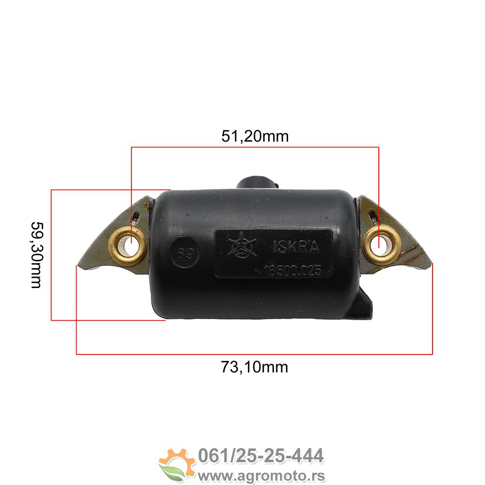 Bobina Tomos 6V belo Iskra paljenje