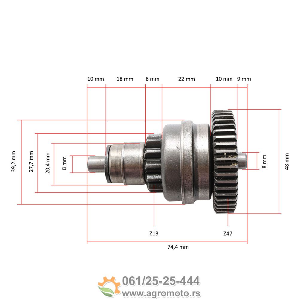 Bendiks anlasera Piaggio Liberty 125/Vespa ET4 13/47 100254710 Kina