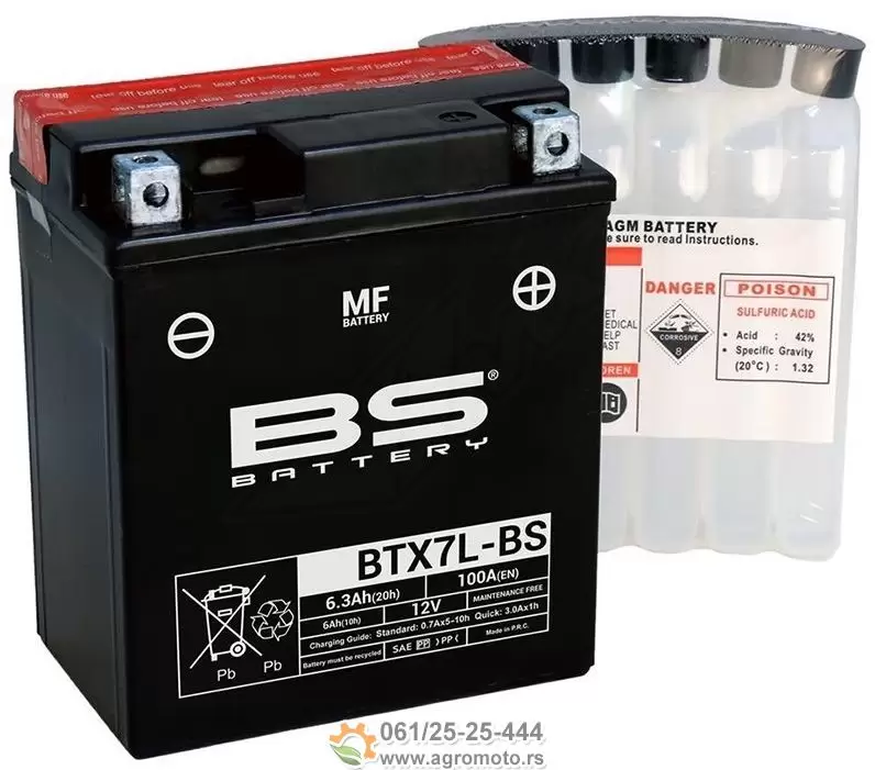 Akumulator BS 12V 6Ah gel BTX7L-BS desni plus (113x70x130) 85A