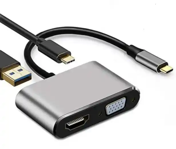 Adapter-konverter USB Tip C na HDMI 4K/VGA/1xUSB 3.0/Type C Linkom