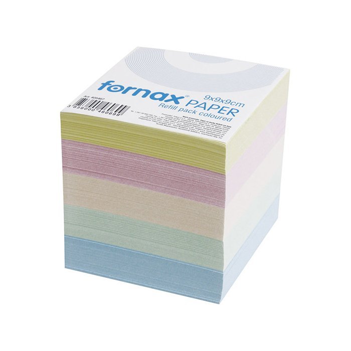 Papiri za beleške Fornax 9x9cm, 900 lis, pastelne boje