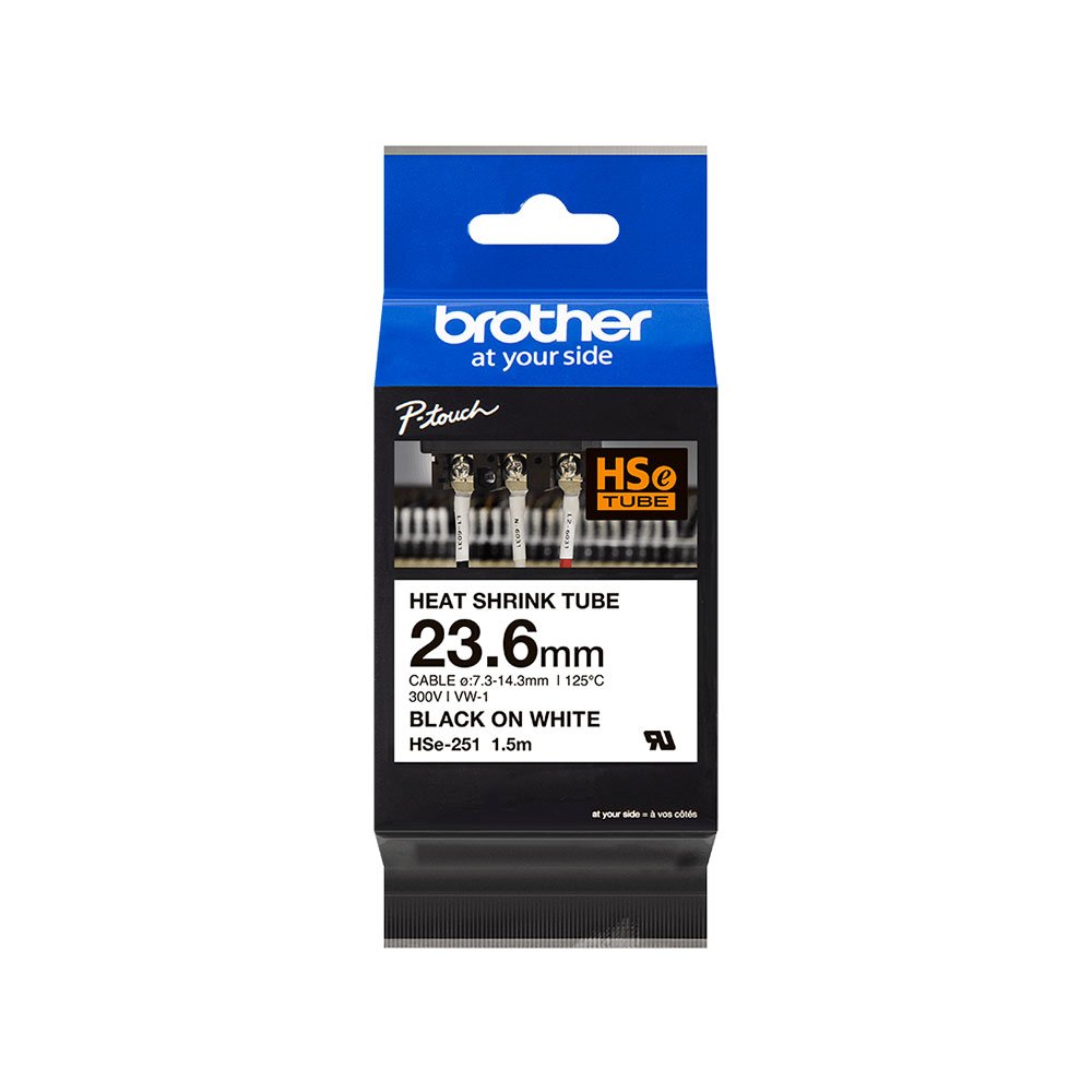 Termo sakupljajuća traka Brother HSE251 23.6mm crno na belo