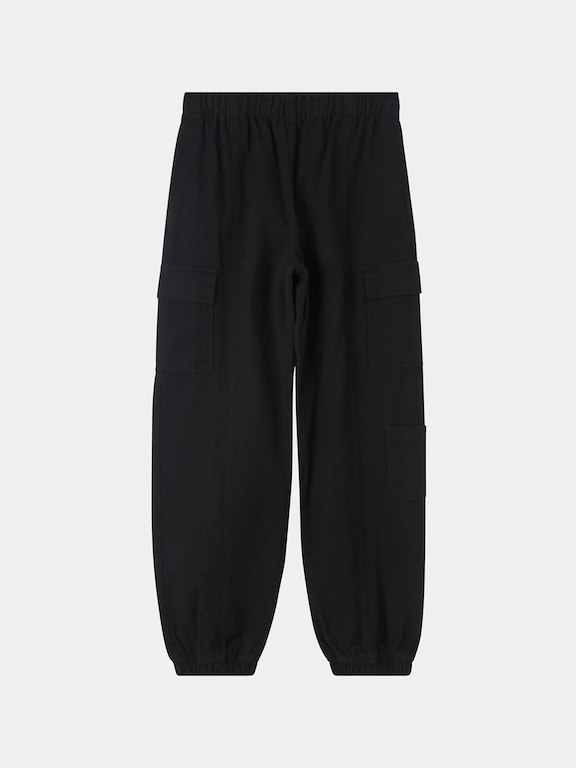 Jednobojne kargo pantalone Crna