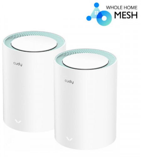 Cudy M1300 2-pack AC1200 Dual Band 2.4Ghz+5Ghz WiFi MESH, GiGABIT, 4x Antena 16MB/128DDR, 16/128mb