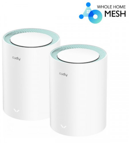 Cudy M1300 2-pack AC1200 Dual Band 2.4Ghz+5Ghz WiFi MESH, GiGABIT, 4x Antena 16MB/128DDR, 16/128mb