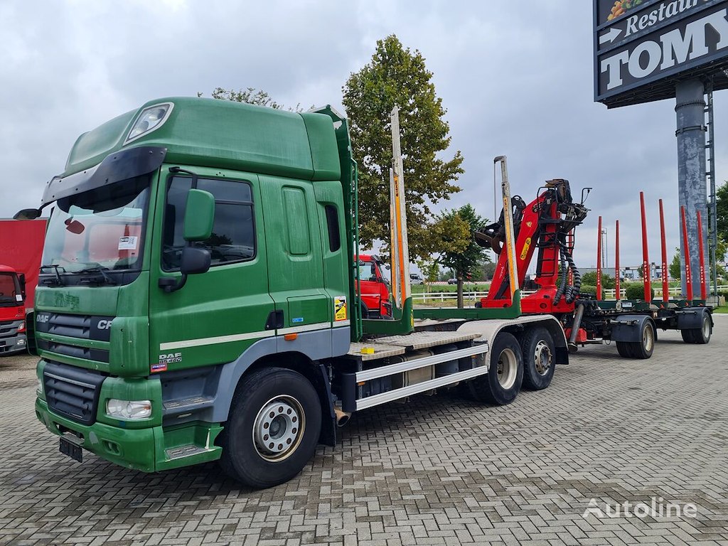 DAF CF 460 kamion za prevoz drva + šumarska prikolica