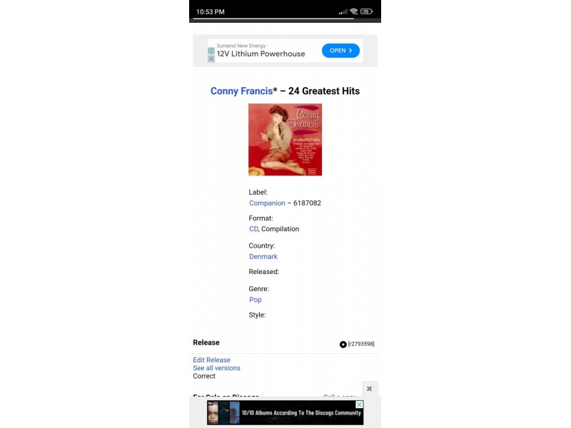 CONNY FRANCIS 24 GREATEST Hits