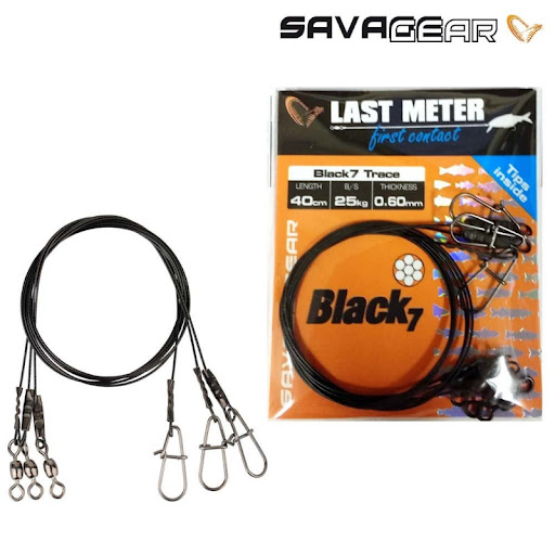 Sajle Savage Gear Black 7 Trace 40cm 0.60mm 25kg / 3kom.