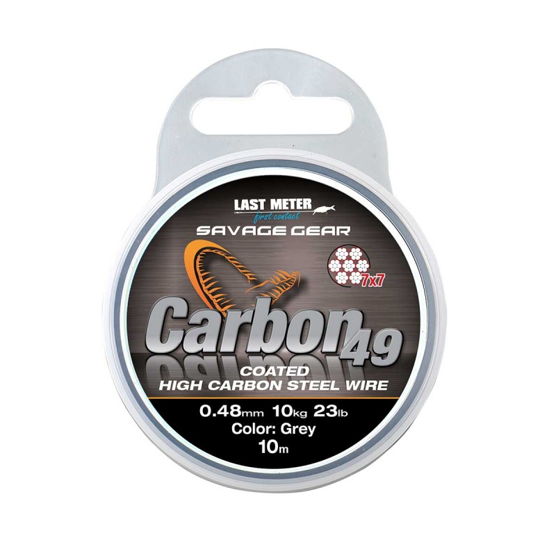 Sajla za Krimpovanje Savage Gear Carbon 49 Steelwire 10m 0.36 11kg / Coated Brown