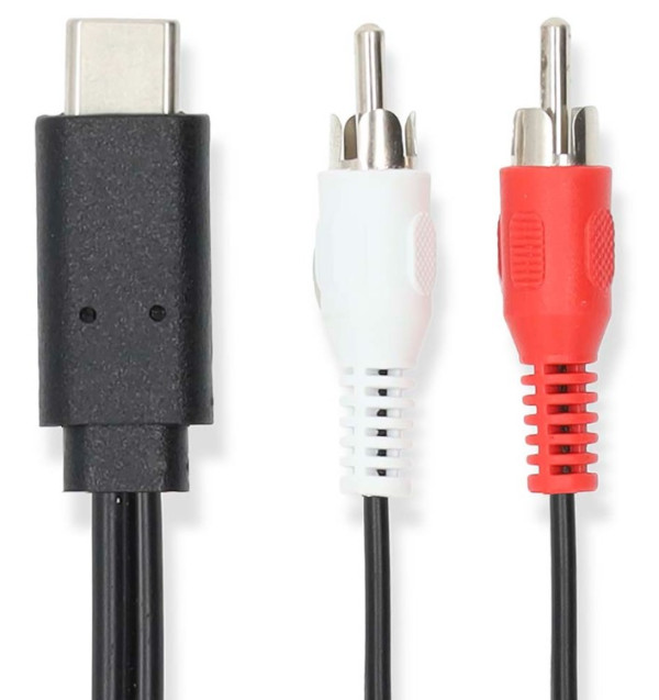 CCGL64240BK10 Nedis kabl USB-C na 2x RCA muski, 1m