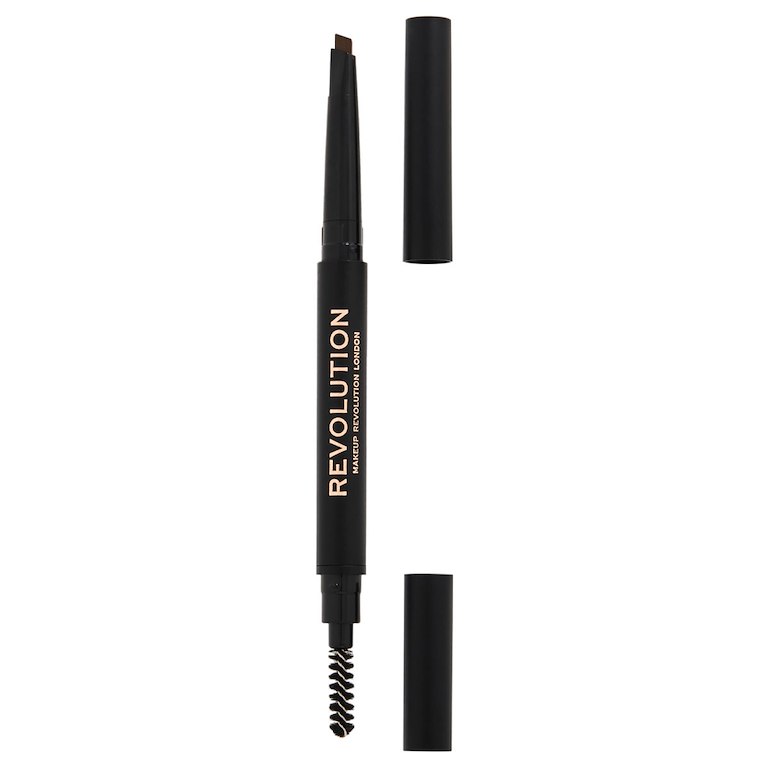 Olovka za obrve MAKEUP REVOLUTION Duo Brow Definer Medium Brown 0.25g