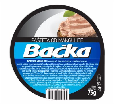 PASTETA OD MANGULICE BACKA 75G
PASTETA OD MANGULICE BACKA 75G