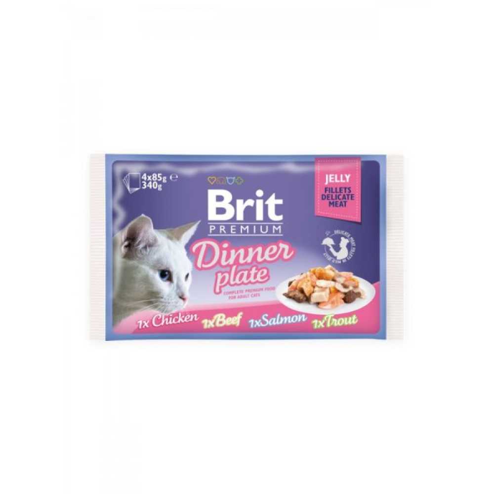 BRIT Delicate Fileti za mačke u želeu - Dinner Plate 4x85g