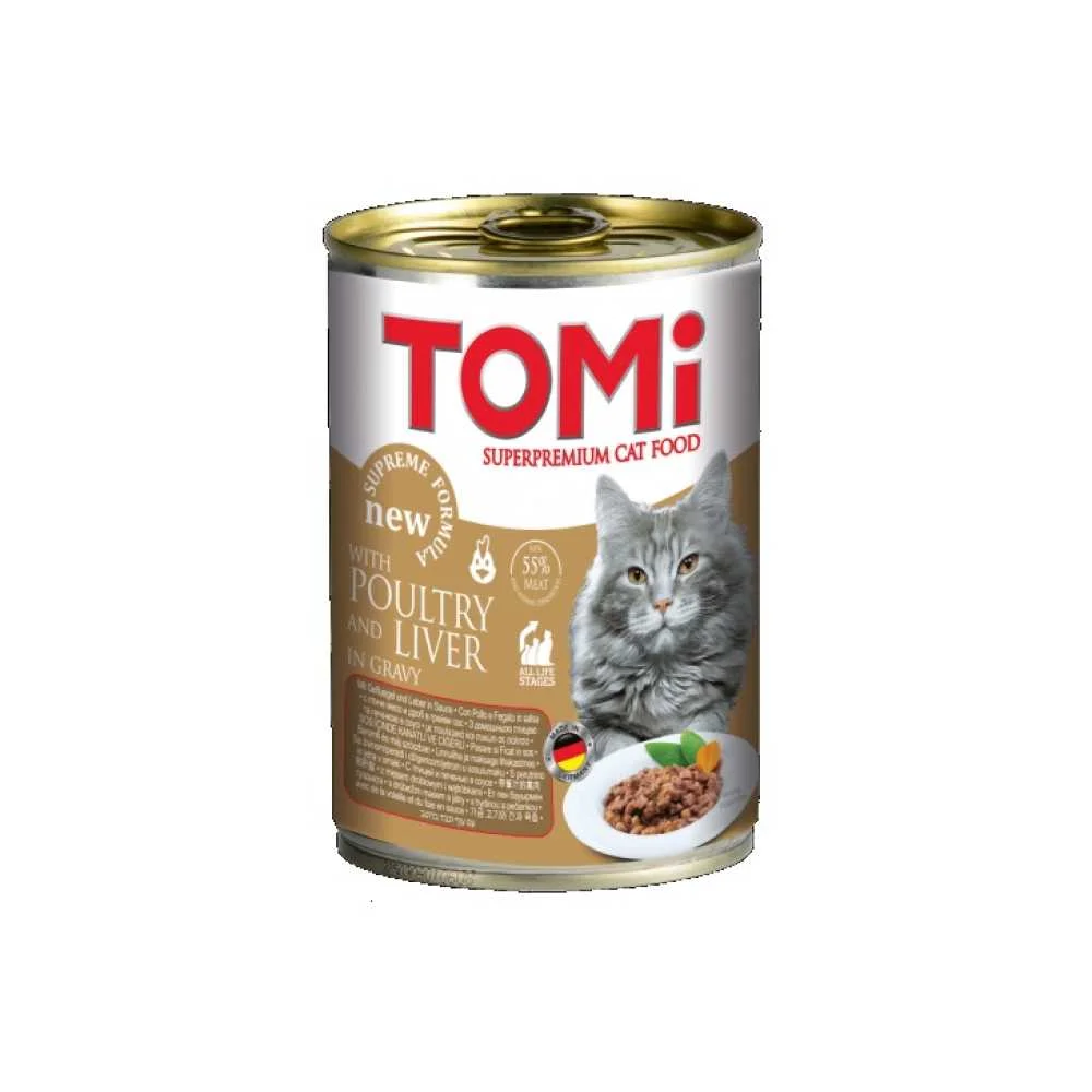 TOMI Cat konzerva za mačke - Živina i jetra 24x400g