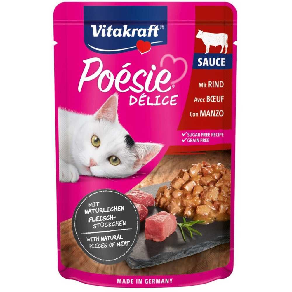 Vitakraft Poesie kesica za mačke - Govedina i šargarepa 85g
Poésie® Sosići omogućavaju čist užitak u prirodnom mesu sa velikom koncentracijom finog i ukusnog sosa.