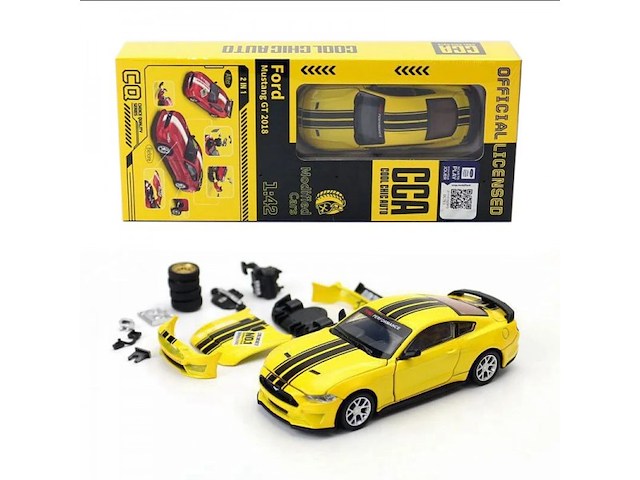 1:42 Ford Mustang GT, na sklapanje, žuti