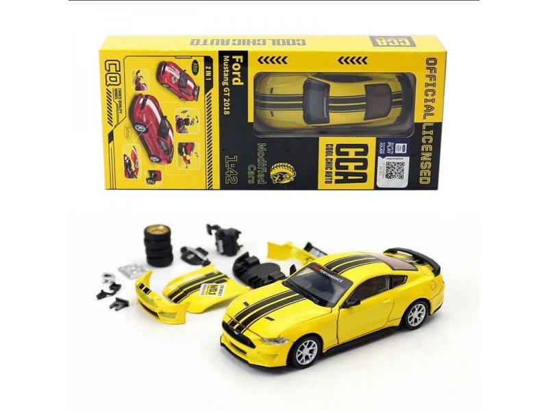 1:42 Ford Mustang GT, na sklapanje, žuti