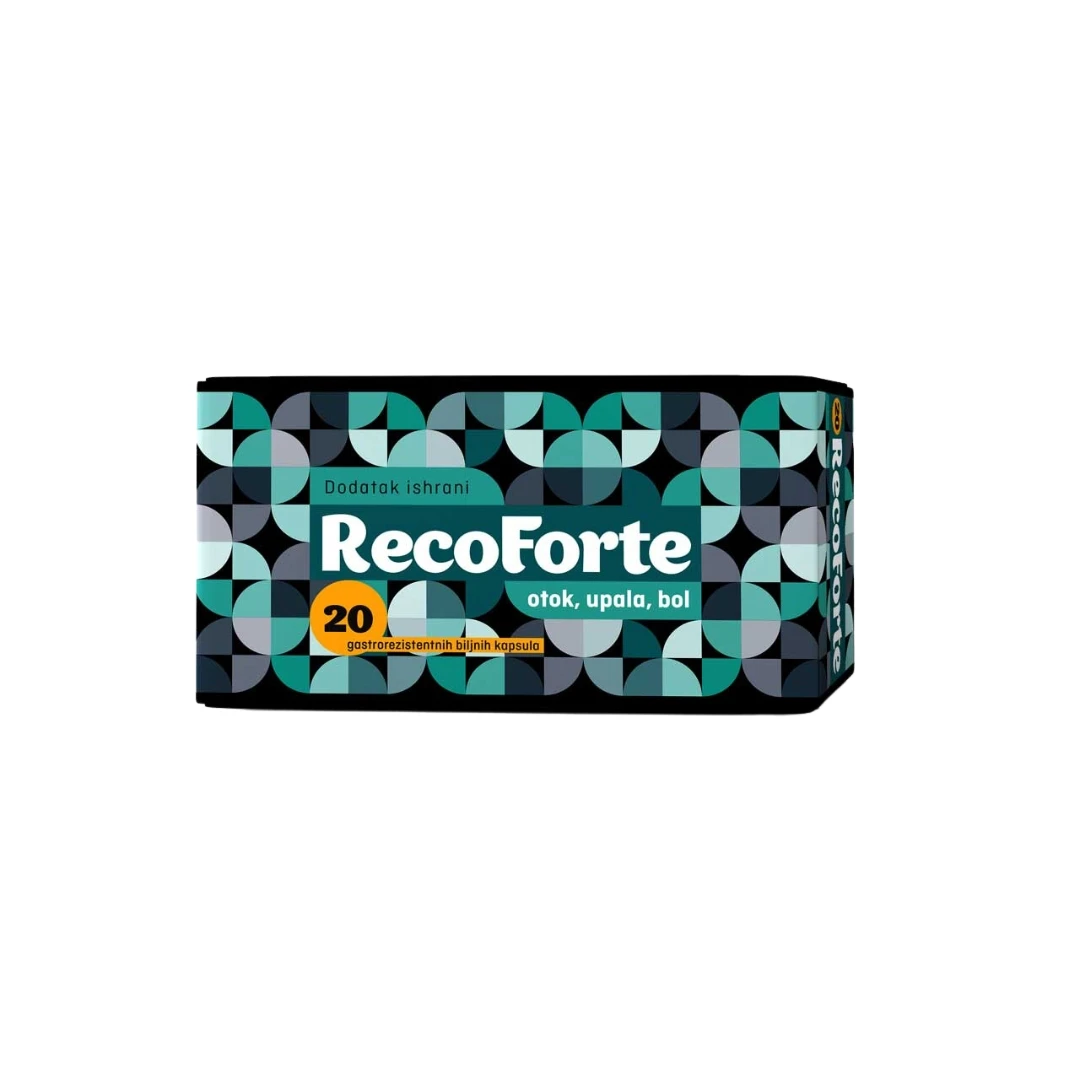 RecoForte 20 Gastrorezistentnih Biljnih Kapsula; Otok, Upala, Bol