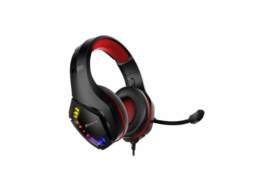 Slušalice sa mikrofonom XTRIKE GH711 crveno/crne sa RGB osvetljenjem