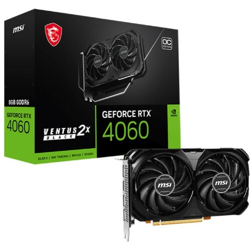 MSI nVidia GeForce RTX 4060 8GB 128bit RTX 4060 VENTUS 2X BLACK 8G OC