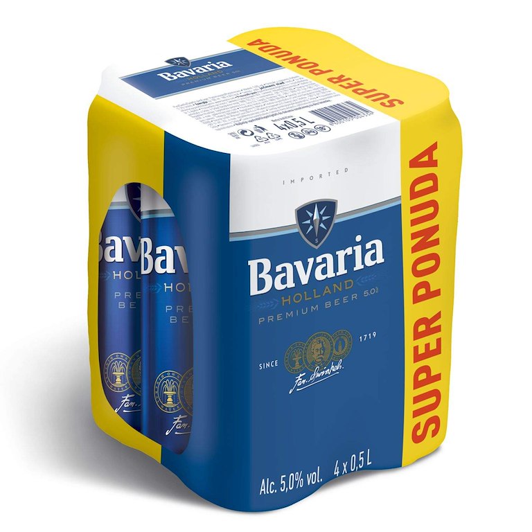 Bavaria pivo limenka 4x0.5l