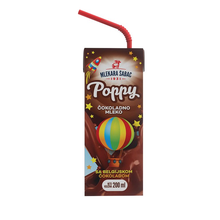 Poppy čokoladno mleko 200ml Mlekara Šabac