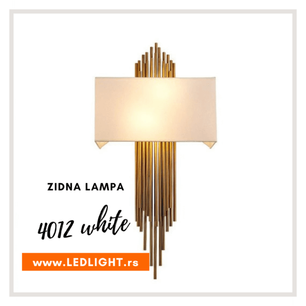 Zidna lampa 4012 brass & white
