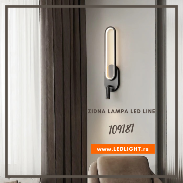 Zidna lampa LED Line 109181 crna