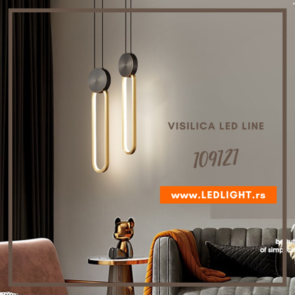 Visilica LED Line 109121 brass & crna