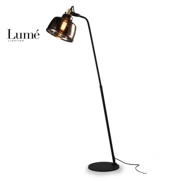 Podna lampa Luna 220 Crna/Bakar