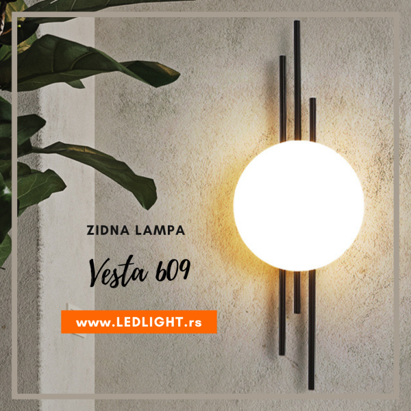 Zidna lampa Vesta 609 Crna