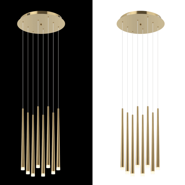 Luster LED Light Stick 2605-8L brass 37W 3000K