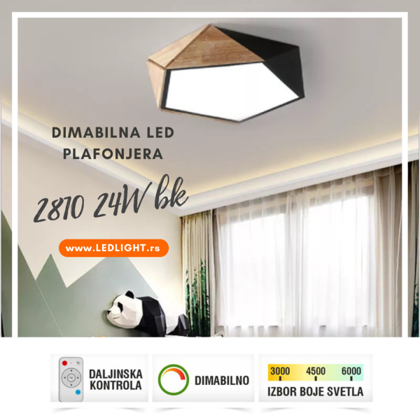 Dimabilna LED plafonjera 2810 24W bk