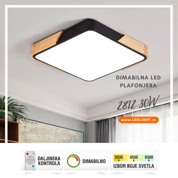 Dimabilna LED plafonjera 2812 crna 30W