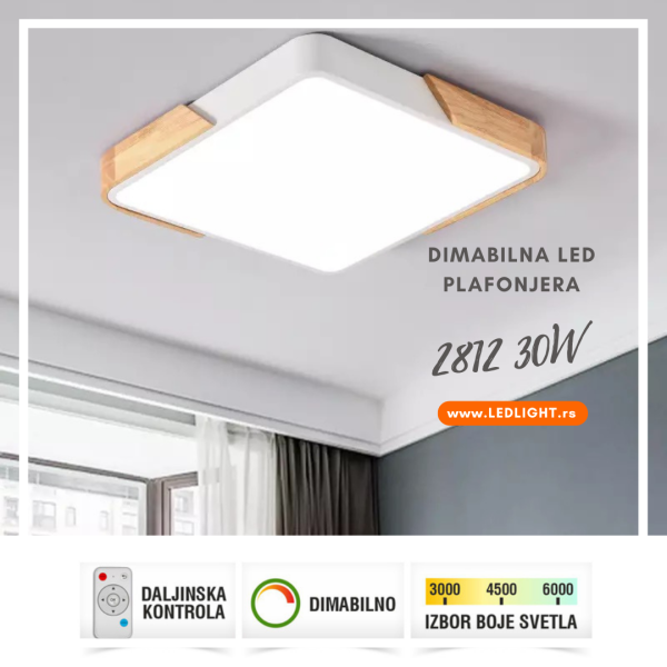 Dimabilna LED plafonjera 2812 bela 30W