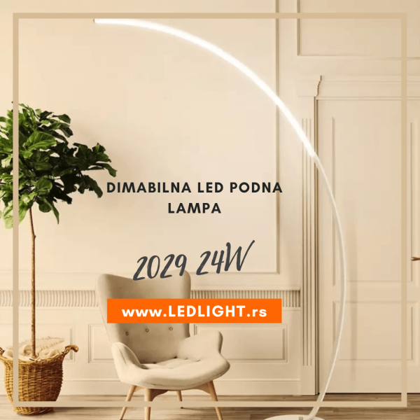 Dimabilna LED podna lampa 2029 24W bela