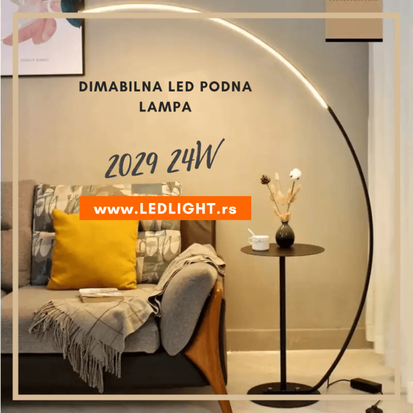 Dimabilna LED podna lampa 2029 24W crna