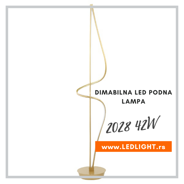 Dimabilna LED podna lampa 2028 42W mat zlatna