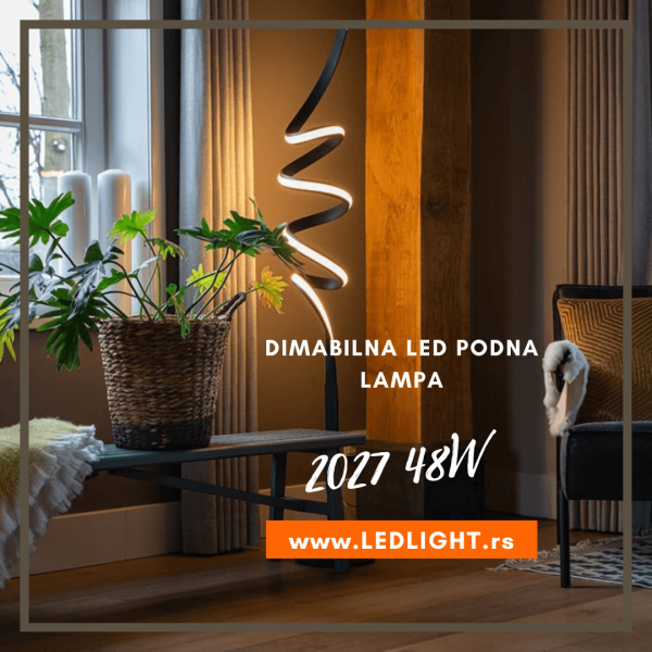 Dimabilna LED podna lampa 2027 48W crna