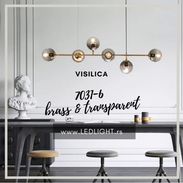 Visilica 7031-6 brass & transparent