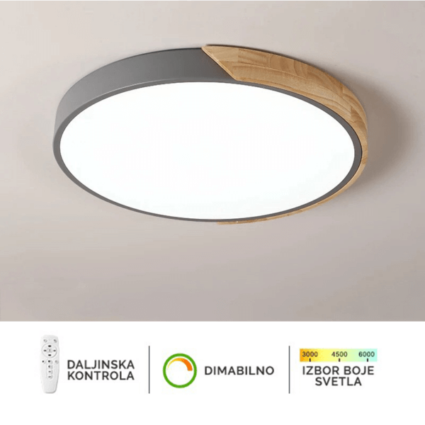 Dimabilna LED plafonjera 2811 siva 16W