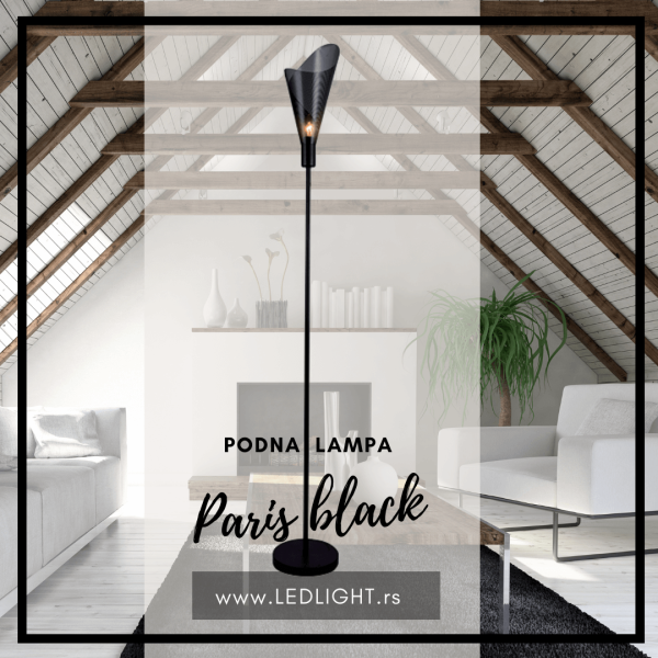 Podna lampa Paris Black